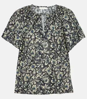 Ulla Johnson Sena Printed Cotton-blend Top - Multicoloured