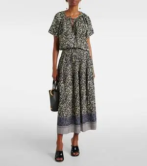 Ulla Johnson Sena Printed Cotton-blend Top - Multicoloured