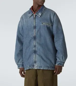ERL Faux Shearling-lined Denim Jacket