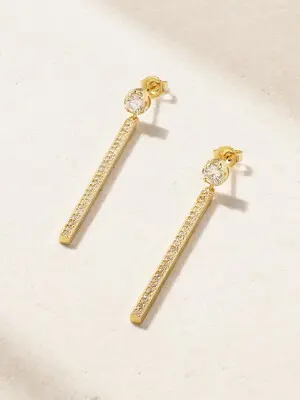 JENNIFER MEYER 18-karat Diamond Bar Drop Earrings - Gold
