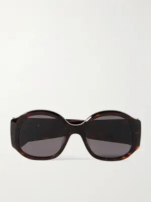 Celine Maxi Triomphe Round-frame Acetate Sunglasses