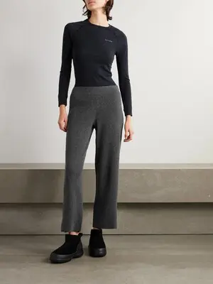 Falke Cropped Wool Straight-leg Pants