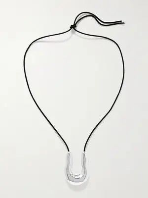 Agmes Large Wishbone Pendant Necklace - Silver