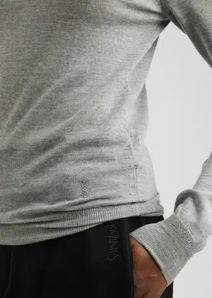 Saint Laurent Cassandre Fine-knit Wool Jumper