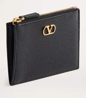 Valentino Garavani Leather Vlogo Coin And Card Holder