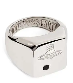 VIVIENNE WESTWOOD Sterling And Crystal Carlo Orb Signet Ring - Silver