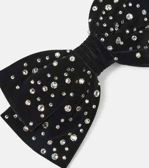 JENNIFER BEHR Loren Crystal-embellished Velvet Bow Barrette