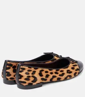 Tory Burch Leopard-print Calf Hair And Leather Ballet Flats