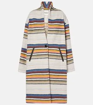 MARANT ETOILE Striped Wool-blend Coat - Multicoloured