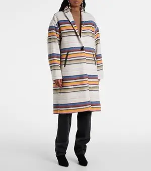 MARANT ETOILE Striped Wool-blend Coat