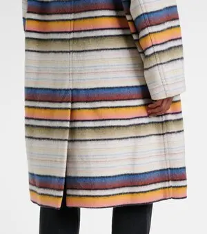 MARANT ETOILE Striped Wool-blend Coat