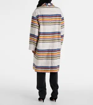 MARANT ETOILE Striped Wool-blend Coat