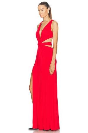 SID NEIGUM 4 Way V Neck Knot Dress