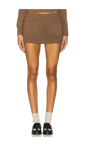 Frankies Bikinis Ashton Cotton Knit Skort - Brown