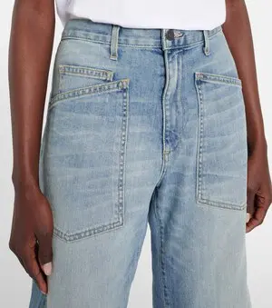 NILI LOTAN Shon High-rise Barrel-leg Jeans In Summer Wash - Blue