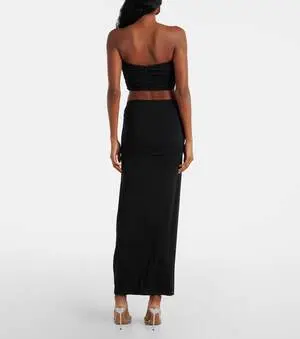 Christopher Esber Bezel Quartz Draped Crop Top