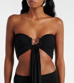 Christopher Esber Bezel Quartz Draped Crop Top