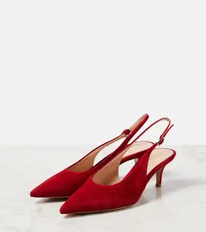 GIANVITO ROSSI Robbie Suede Slingback Pumps