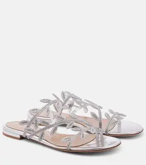 GIANVITO ROSSI Flavia Embellished Sandals - Silver