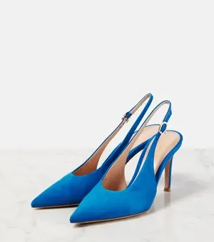 GIANVITO ROSSI Robbie Suede Slingback Pumps - Blue