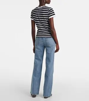 FRAME Striped Cotton Jersey T-shirt