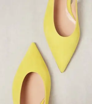 GIANVITO ROSSI Suede Pointed Toe Slingback Flats