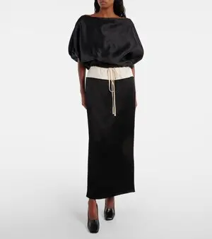 Khaite Chet Satin Maxi Skirt