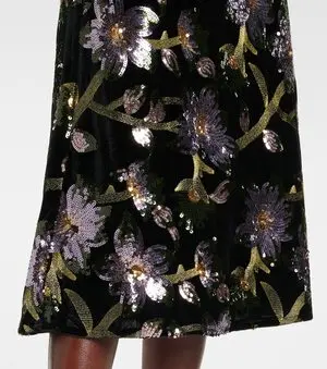 Diane Von Furstenberg Sequined Floral Midi Dress