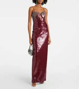 Rebecca Vallance Sequin Embellished Gown