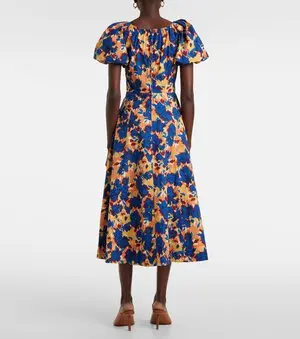 Ulla Johnson Imara Floral Cotton Poplin Midi Dress