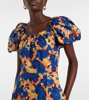 Ulla Johnson Imara Floral Cotton Poplin Midi Dress
