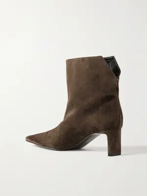 Khaite Suede Ankle Boots - Brown