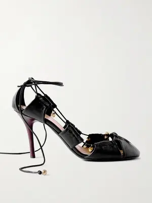 Chloé Embellished Cut Out Leather Pumps