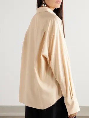 Carven Oversized Silk-habotai Shirt