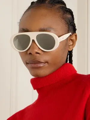 Celine Aviator-style Acetate Sunglasses - Neutrals