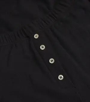 LESET Cotton Pointelle Lounge Trousers - Black