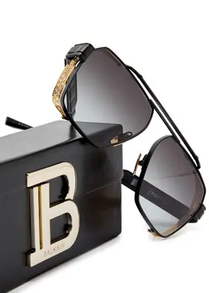 Balmain Aviator-style Sunglasses - Black