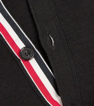 Thom Browne Milano-stitch V-neck Cardigan With Four-bar Detail