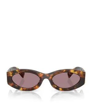 Miu Miu Miu Miu Acetate Oval Sunglasses Brown