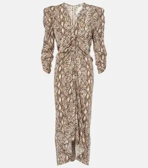 Isabel Marant Étoile Albini Printed Silk-blend Midi Dress - Multicoloured