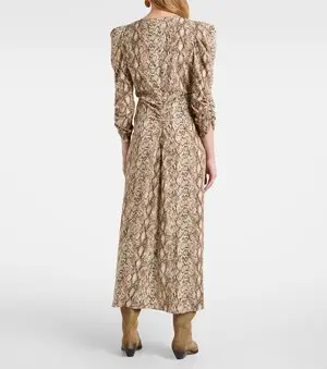 Isabel Marant Étoile Albini Printed Silk-blend Midi Dress - Multicoloured