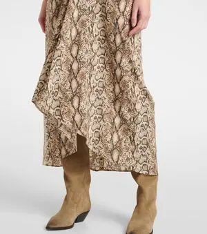 Isabel Marant Étoile Albini Printed Silk-blend Midi Dress - Multicoloured