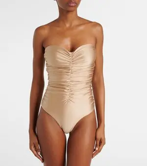 Jade Swim Yara Ruched Swimsuit - Neutrals