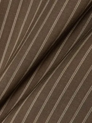 DEIJI STUDIOS Cropped Tie-detailed Pinstriped Wool Shirt