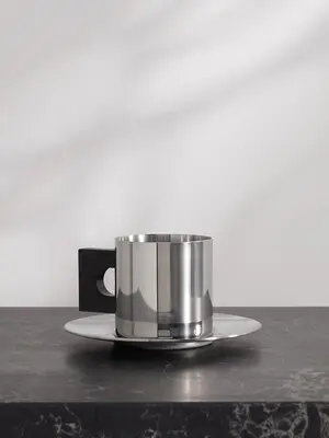 LOUISE ROE Sophia Roe S.r. Collection Stainless Steel Cup And Saucer Set - Silver