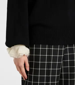 Valentino Garavani Virgin Wool Sweater With Ruffled Cuffs