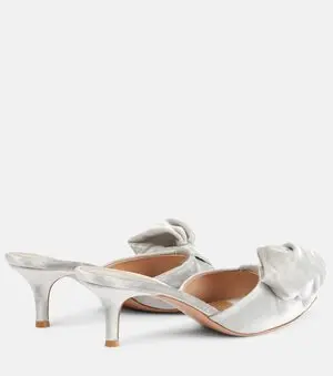 GIANVITO ROSSI 55 Bow-detail Velvet Mules