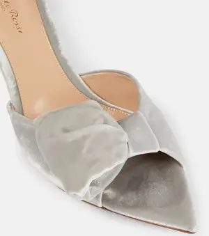 GIANVITO ROSSI 55 Bow-detail Velvet Mules