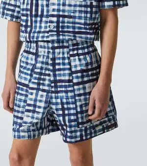 Bottega Veneta Gingham Cotton Bermuda Shorts