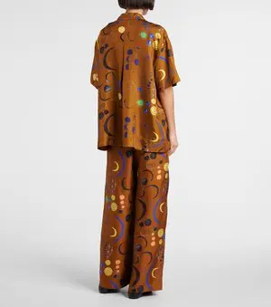 Asceno Montauk Printed Silk Twill Shirt - Brown